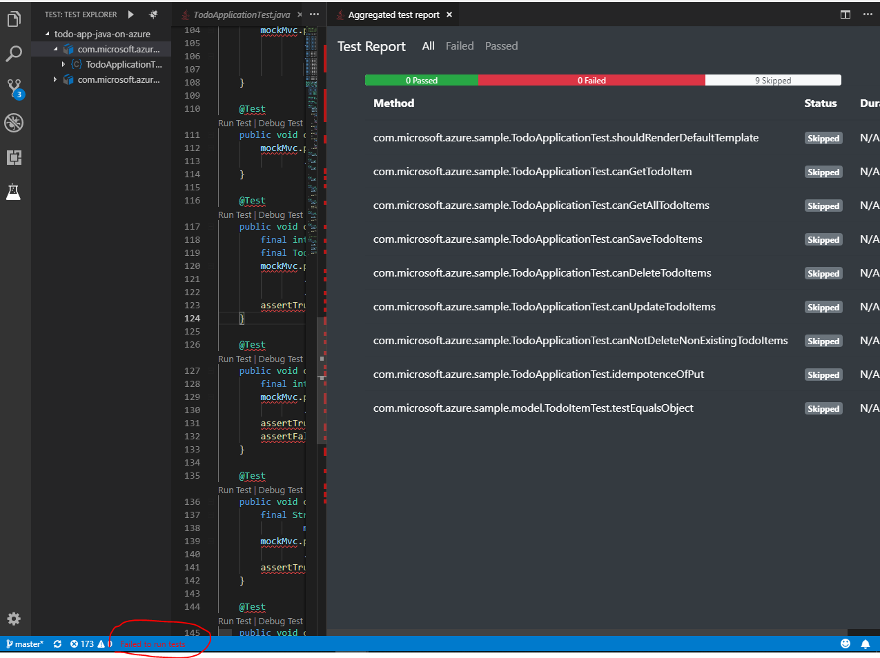 The Status Bar Displays Wrong Status When Running Test Fails · Issue 313 · Microsoftvscode
