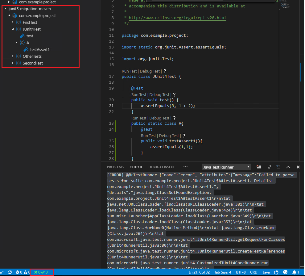 Tests which contain inner class will be skipped if triggered from the ...