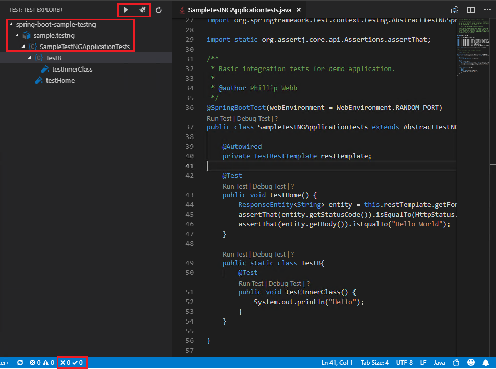 Tests which contain inner class will be skipped if triggered from the ...