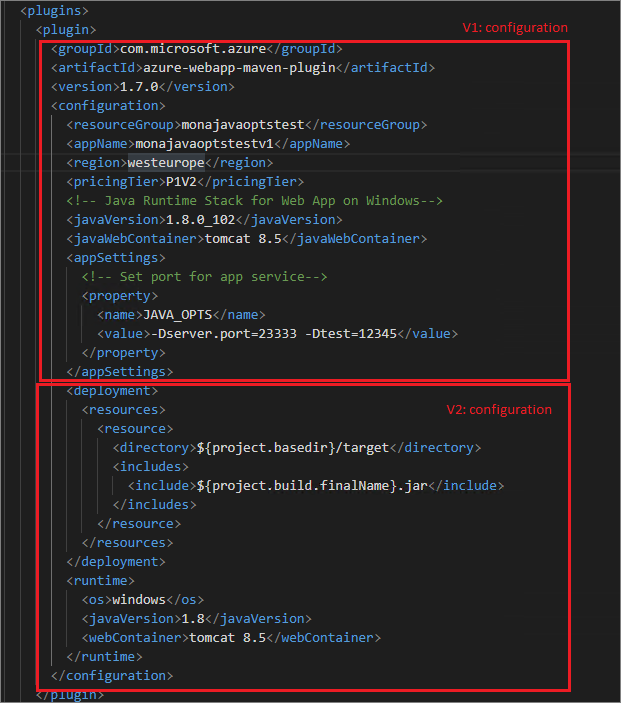 There is no warning when webapp:config v1 configurations · Issue #682 · microsoft/azure-maven ...