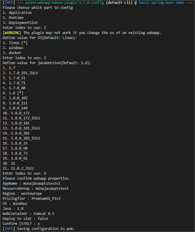 There is no warning when webapp:config v1 configurations · Issue #682 · microsoft/azure-maven ...