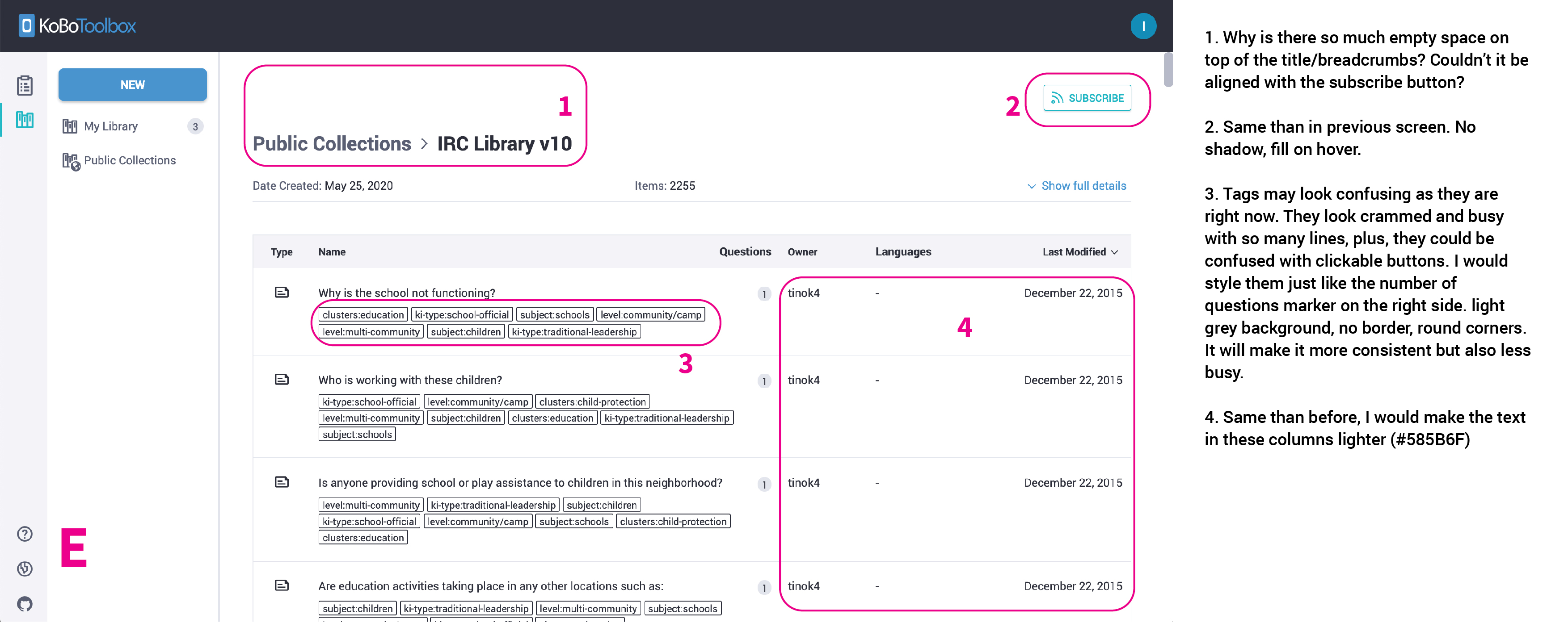 Libraries beta UX/UI review · Issue #3000 · kobotoolbox/kpi · GitHub