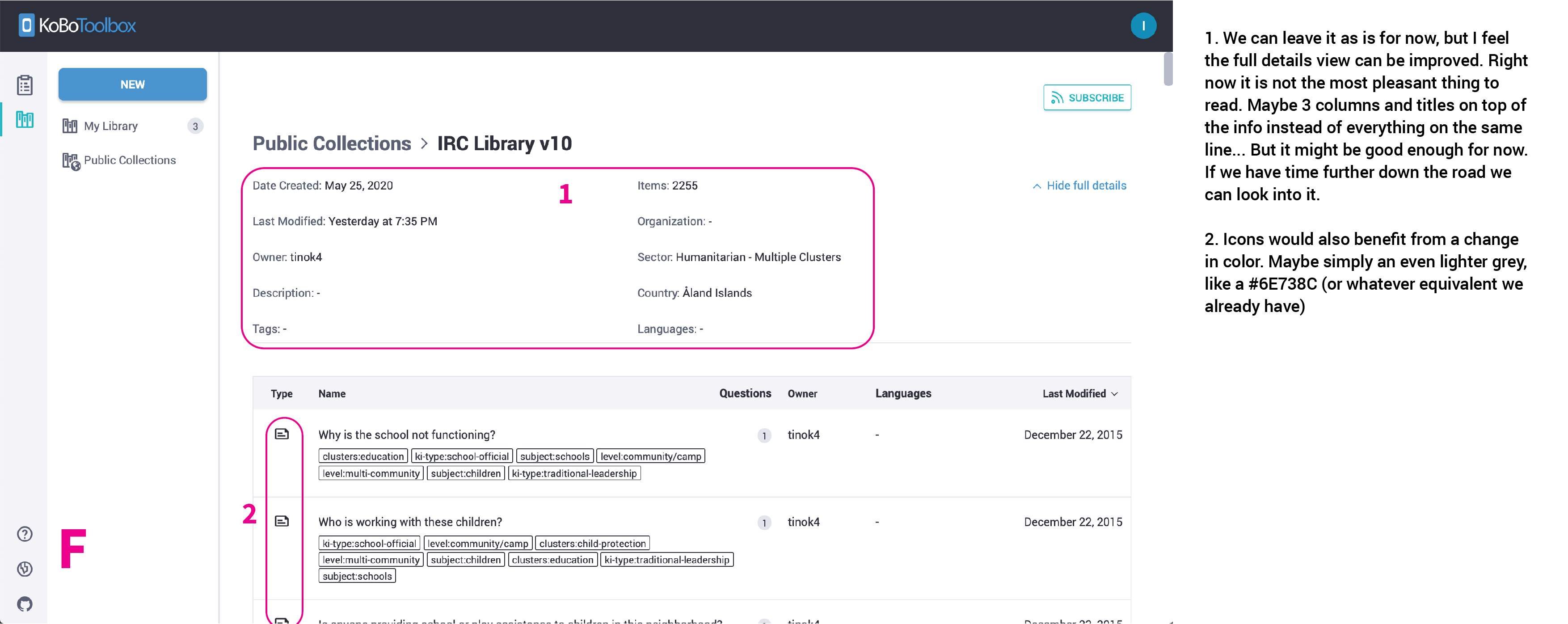 Libraries beta UX/UI review · Issue #3000 · kobotoolbox/kpi · GitHub
