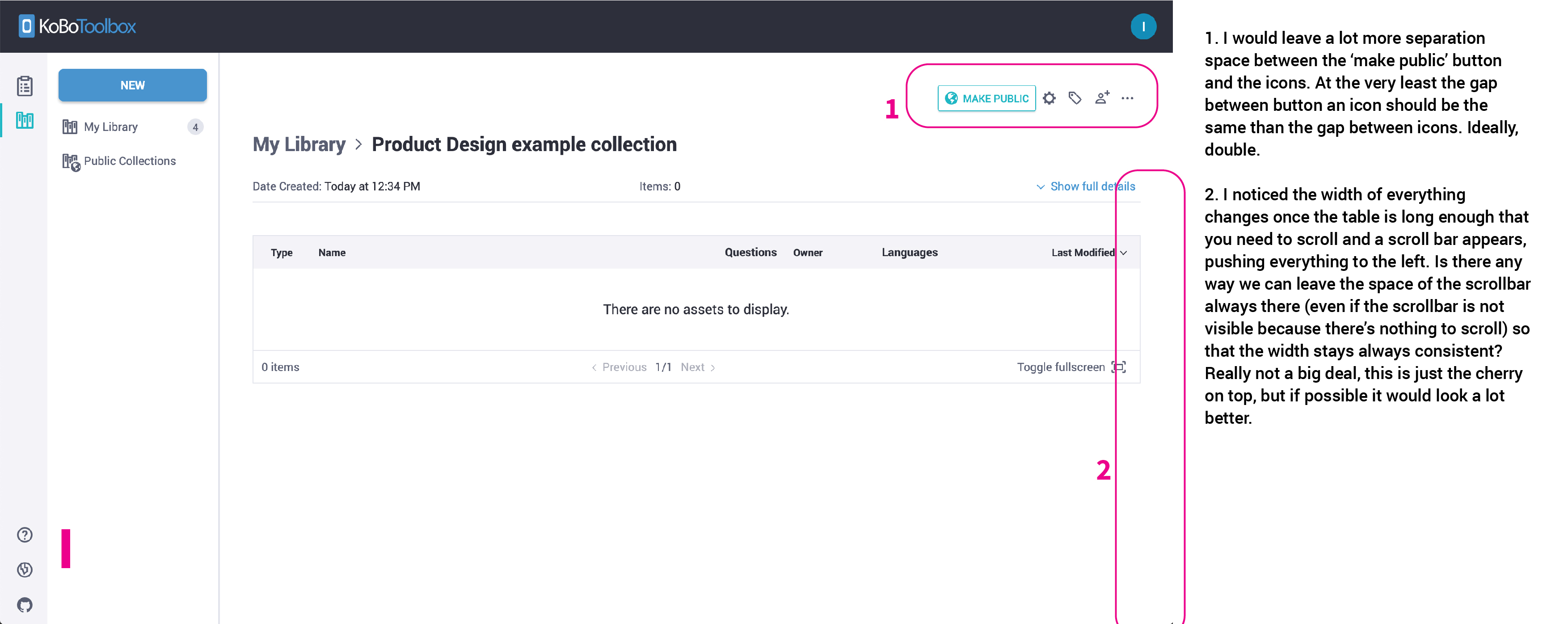 Libraries beta UX/UI review · Issue #3000 · kobotoolbox/kpi · GitHub