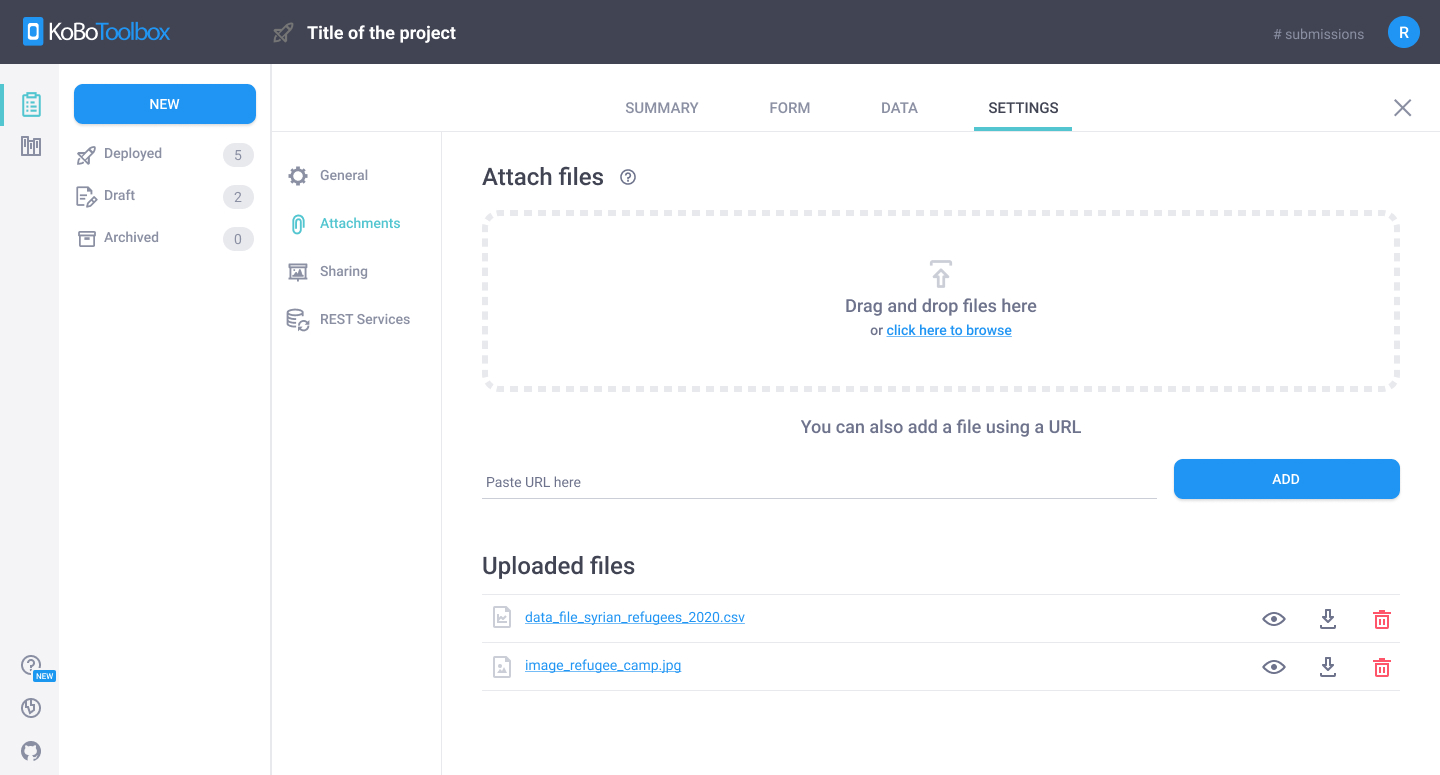 Basic UI for form media uploads (matching KC functionality) · Issue #2673 · kobotoolbox/kpi · GitHub