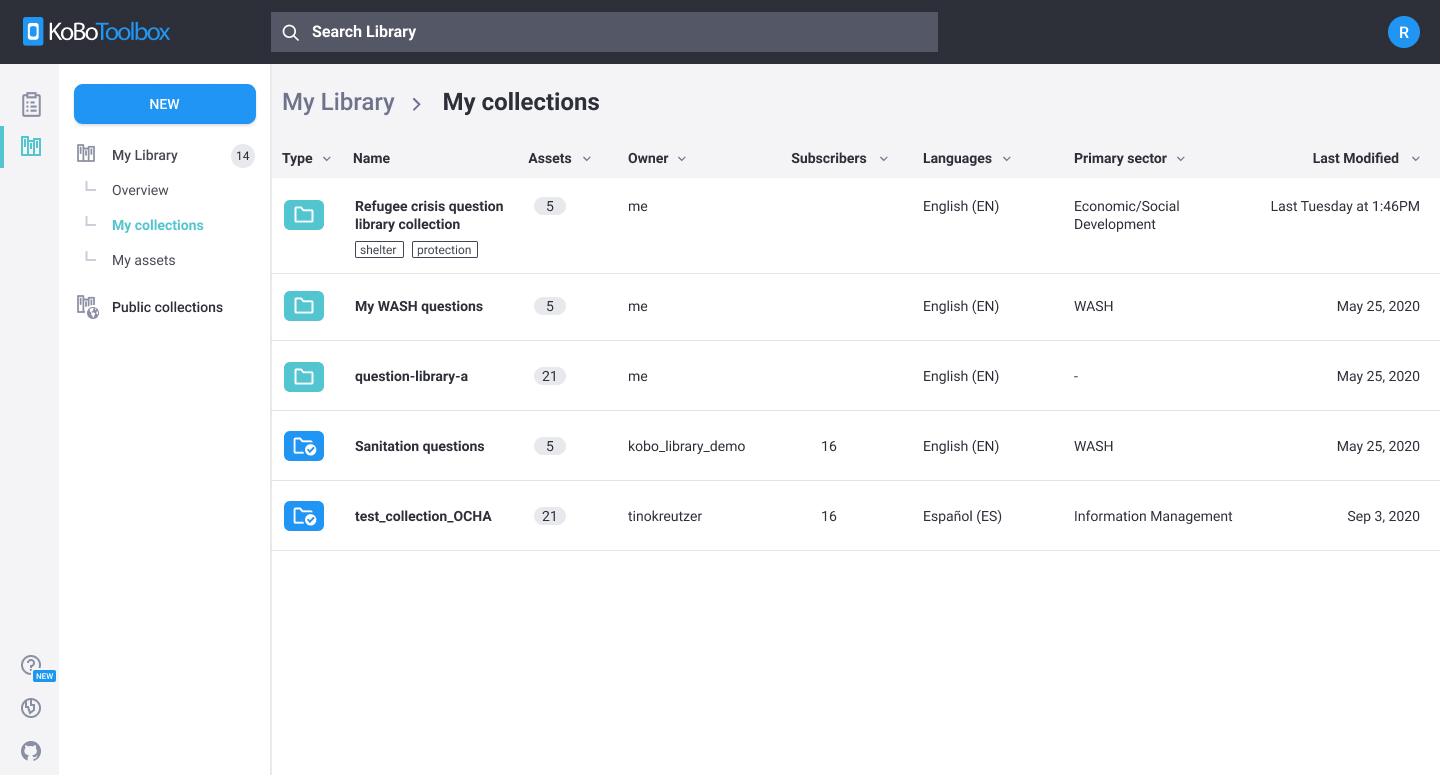 Library & Public Collections UX Review · Issue #2833 · kobotoolbox/kpi · GitHub