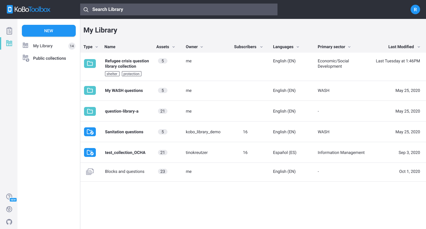 Library & Public Collections UX Review · Issue #2833 · kobotoolbox/kpi · GitHub