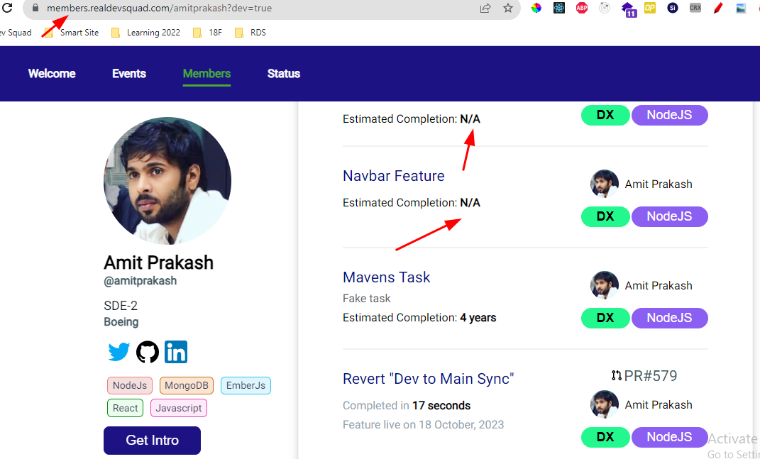 Invalid Time shown in Contribution Card · Issue #562 · Real-Dev-Squad/website-members · GitHub