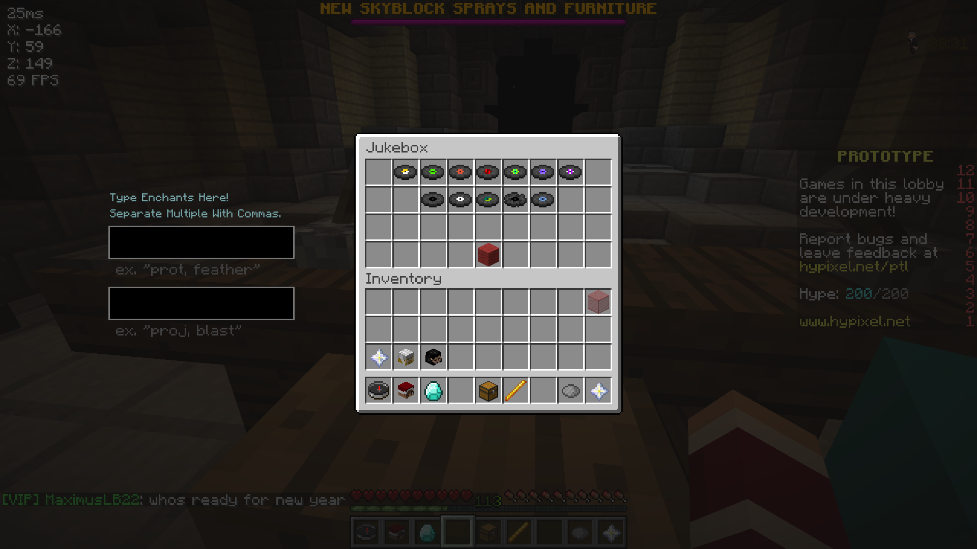 Enchantment Menu opens in Lobby Jukebox Menu · Issue #240 · BiscuitDevelopment/SkyblockAddons ...