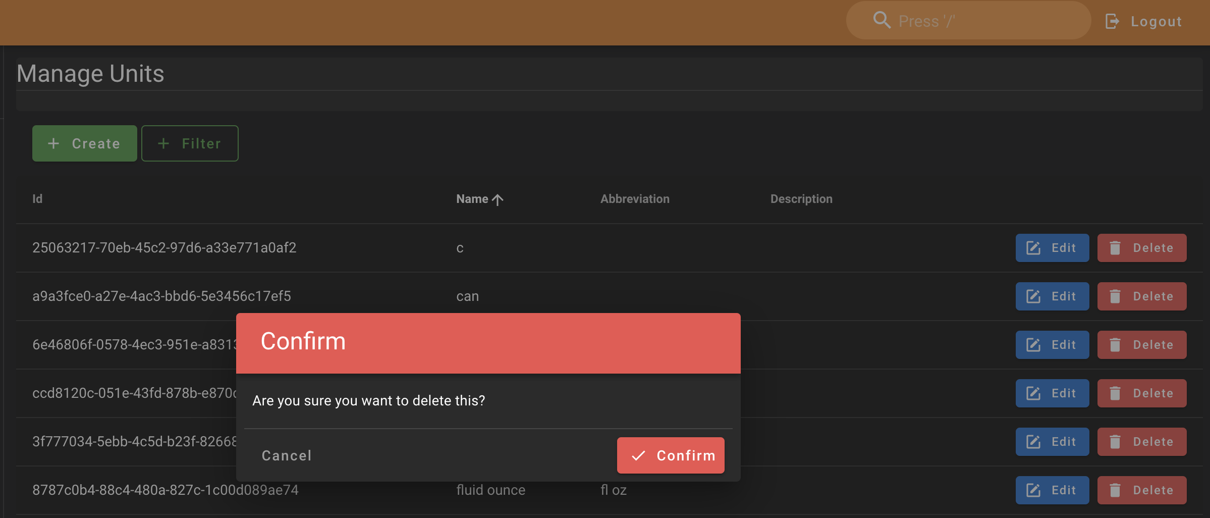 [v1.0.0b] - Can't delete unit · Issue #1013 · mealie-recipes/mealie · GitHub