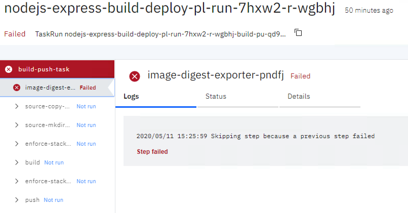 Pipelineruns in Tekton dashboard show incorrect status for each step · Issue #1367 · tektoncd ...