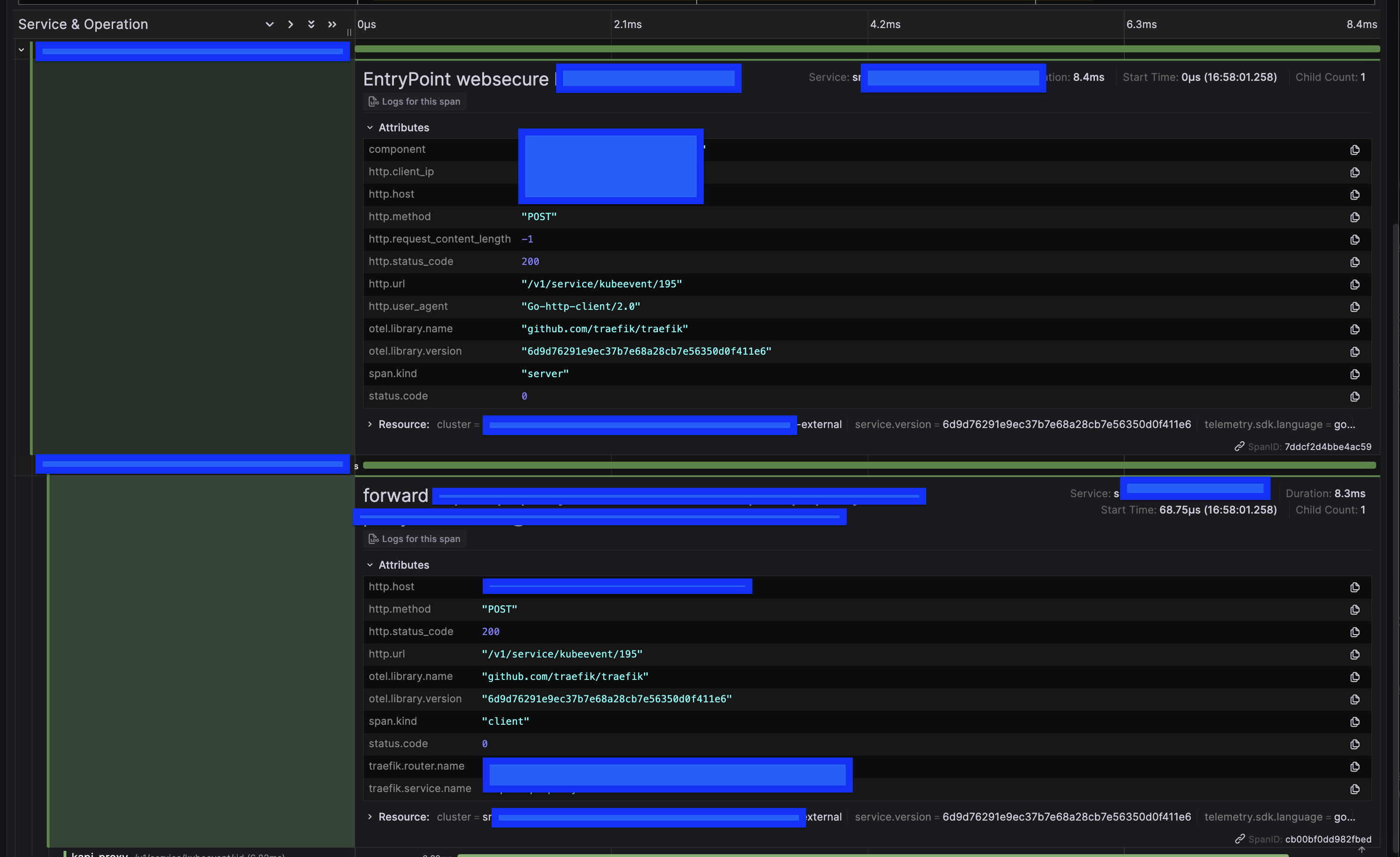 The Forward Span Kind Should Be `client` Rather Than `internal` · Issue 10235 · Traefik Traefik