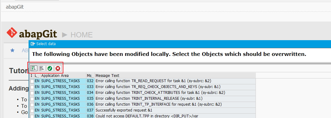 Mark all button on "Overwrite" objects pop-up · Issue #950 · abapGit/abapGit · GitHub