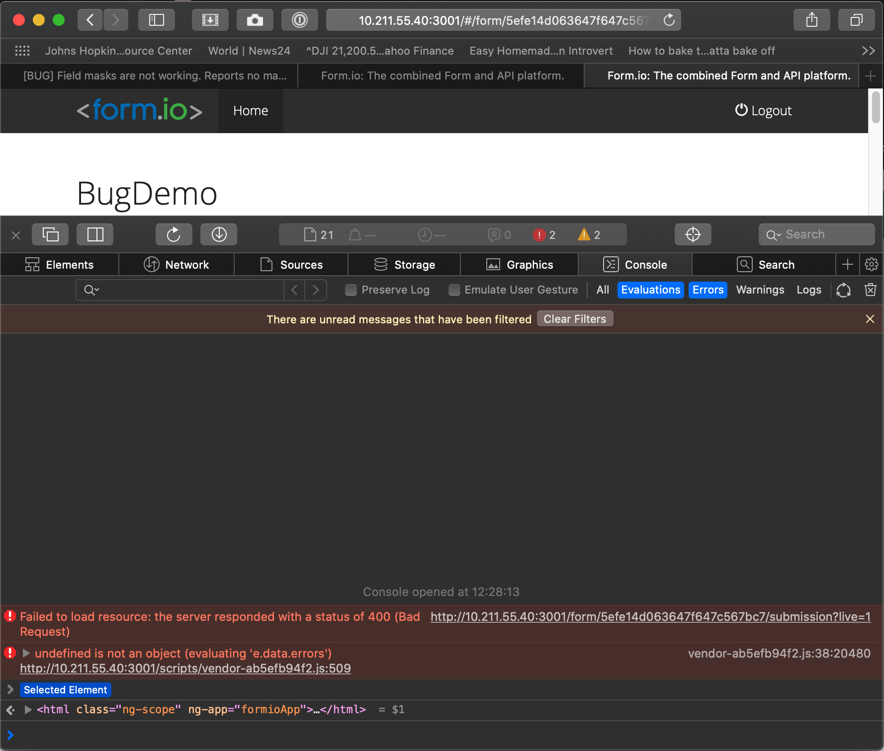 Bug Field Masks Are Not Working Reports No Match · Issue 1031 · Formioformio · Github