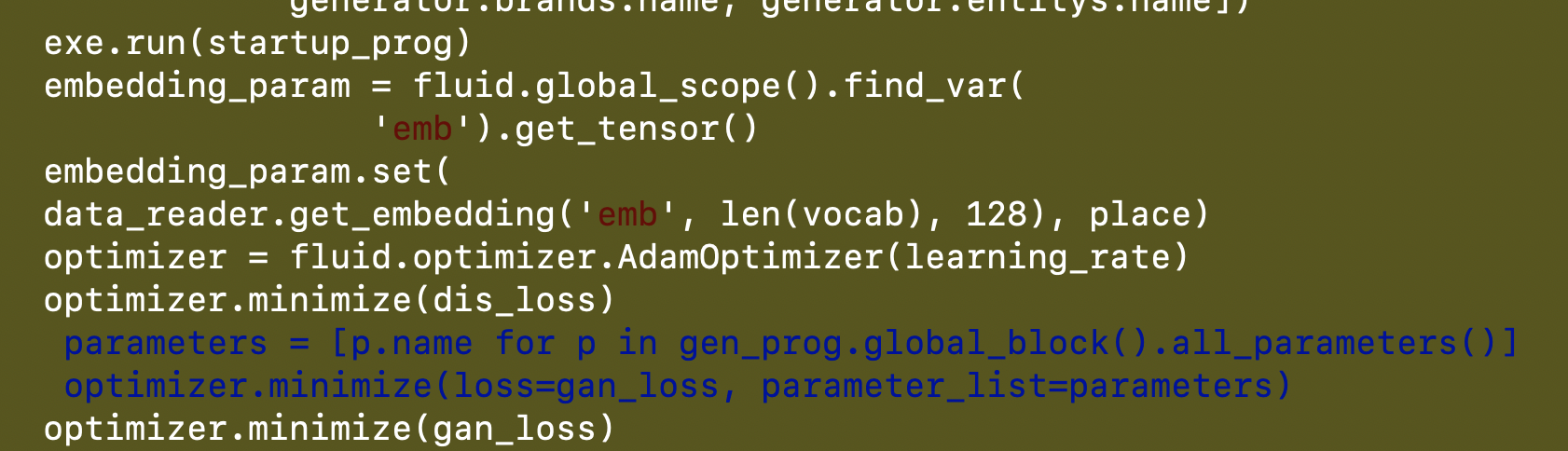 训练两个模型共用embedding，计算梯度出错 · Issue #18204 · PaddlePaddle/Paddle · GitHub