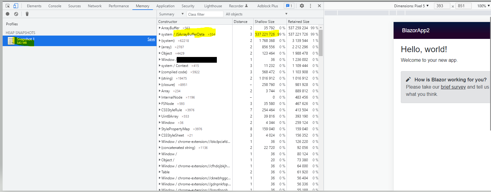 Blazor Wasm Jsarraybufferdata Exceeds 500mb Memory Launching Through Iis Streaming 