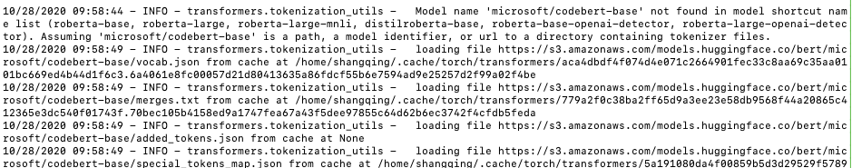 Can not find microsoft/codebert-base in model shortcut name list · Issue #11 · microsoft ...