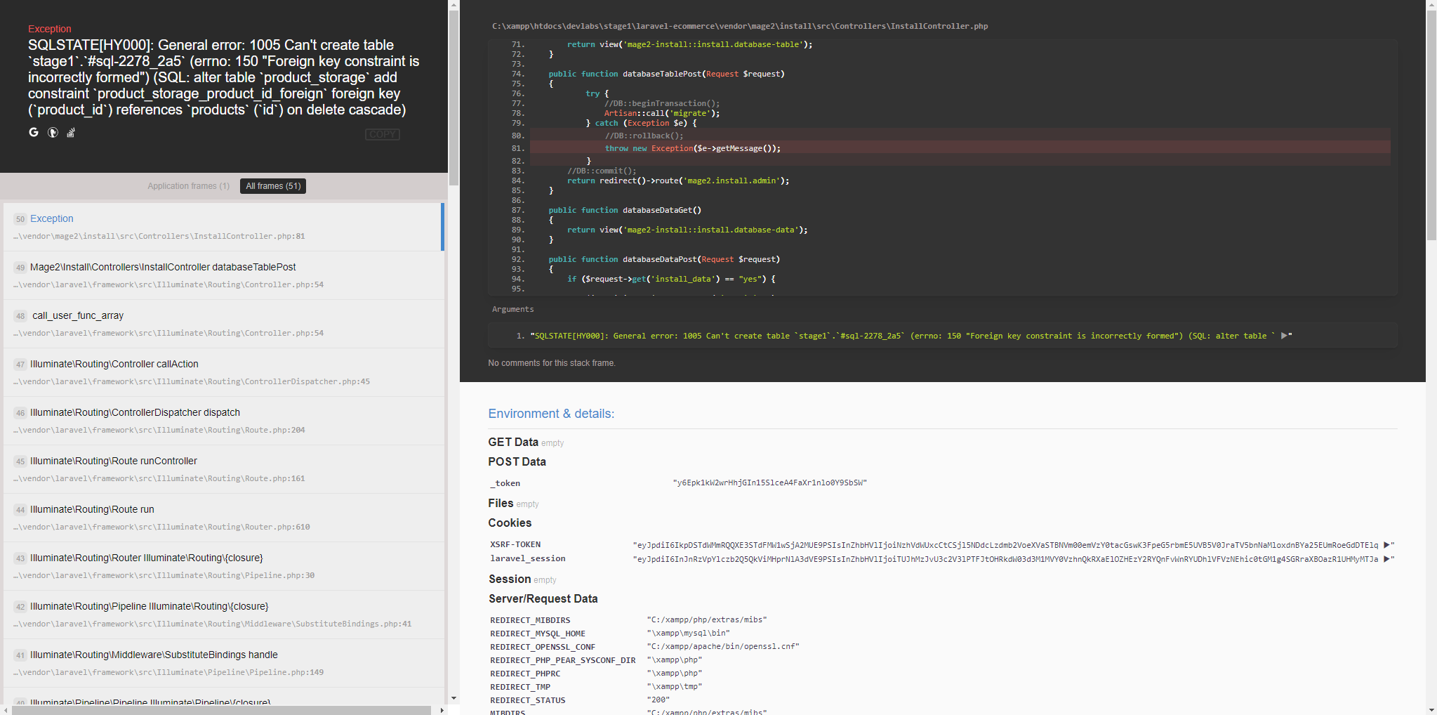 General Error 1005 Cant Create Table Sql 22781a1 · Issue 63 · Avoredlaravel Ecommerce · Github