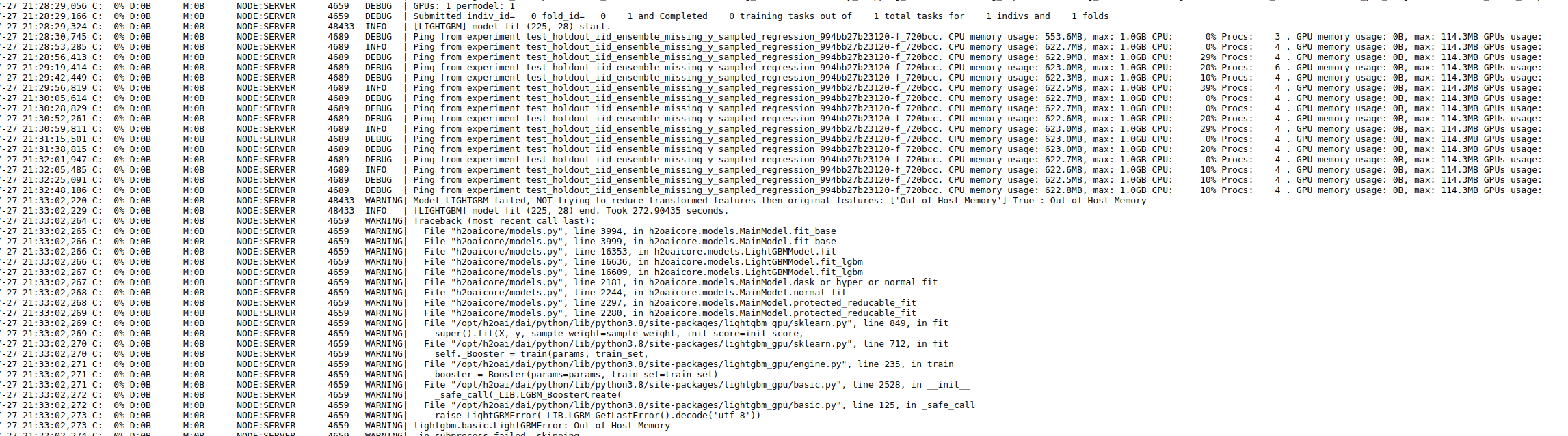 Gpu Lightgbmbasiclightgbmerror Out Of Host Memory · Issue 4492 · Microsoftlightgbm · Github