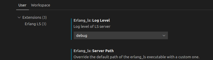 set log-level in settings · Issue #34 · erlang-ls/vscode · GitHub