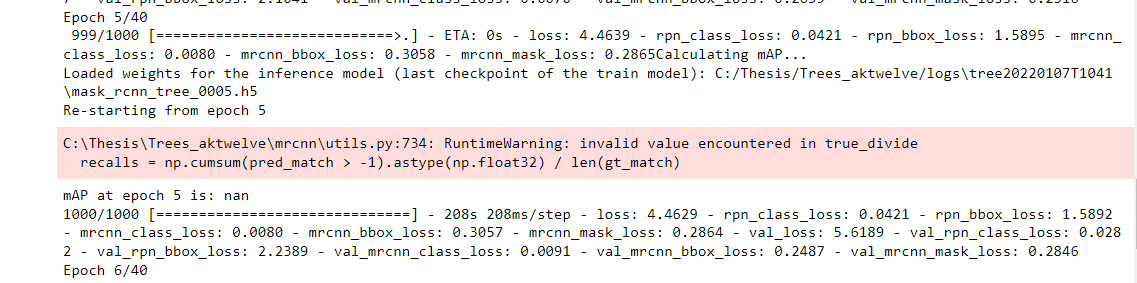 Getting nan values in map · Issue #2403 · matterport/Mask_RCNN · GitHub