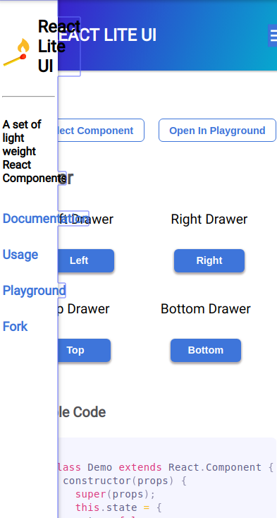 Drawer Bug On Small Screen · Issue 210 · Codebrahma React Lite Ui · Github