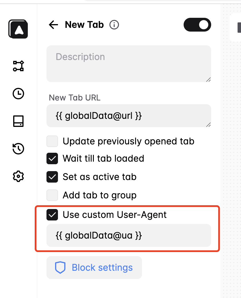 Custom User-Agent in New Tab block not support mustache tag · Issue #663 · AutomaApp/automa · GitHub