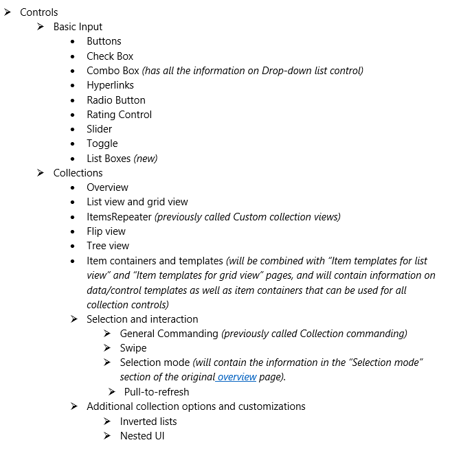 Proposal: Changes to Collections Documentation · Issue #1346 · microsoft/microsoft-ui-xaml · GitHub