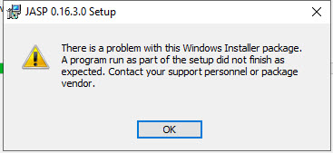 [Bug]: windows installer package part of the setup did not finished · Issue #1807 · jasp-stats ...