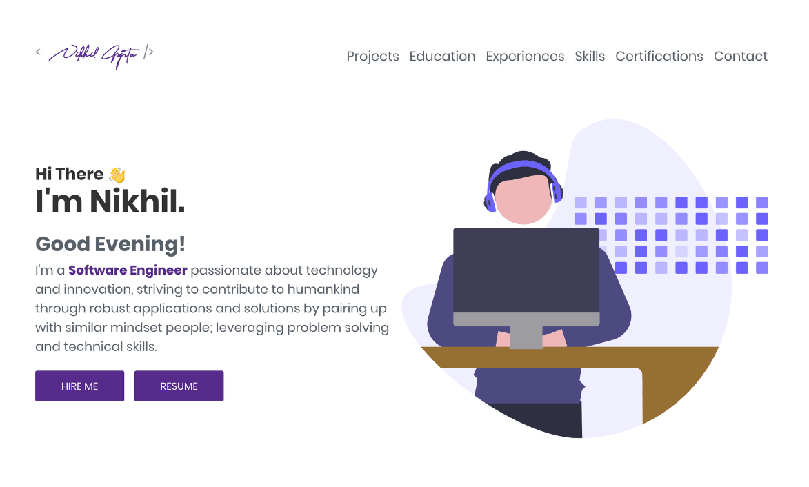 GitHub - nguptaa183/devPortfolio: Developer Portfolio Template using ReactJS