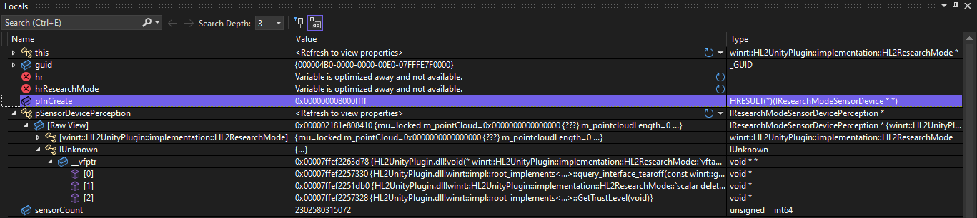"Catastrophic Failure" in HL2ResearchMode Constructor · Issue #53 · petergu684/HoloLens2 ...