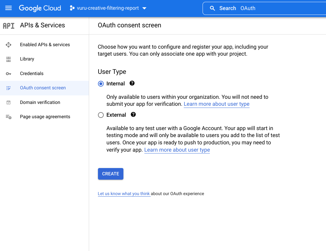 Enabling APIs access - google/rtb_creative_filtering_report GitHub Wiki