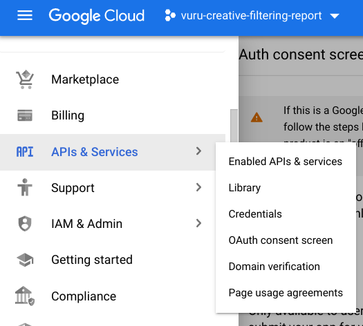 Enabling APIs access - google/rtb_creative_filtering_report GitHub Wiki