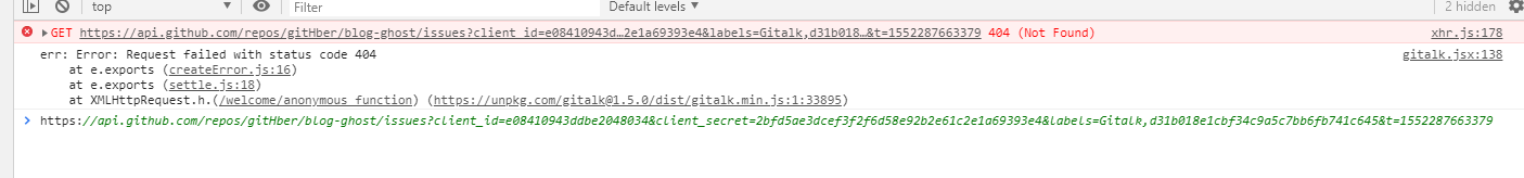 Error: Not Found · Issue #238 · gitalk/gitalk · GitHub