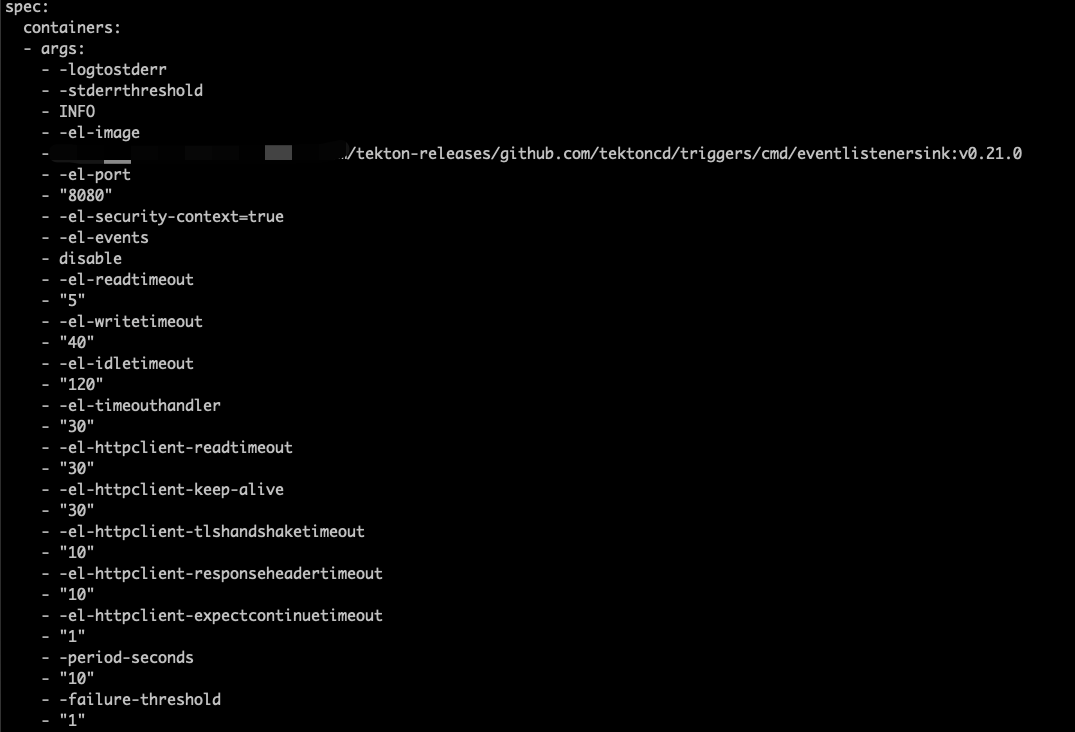 tekton trigger controller support args "-el-image-pull-secrets" for pull eventlistenersink ...