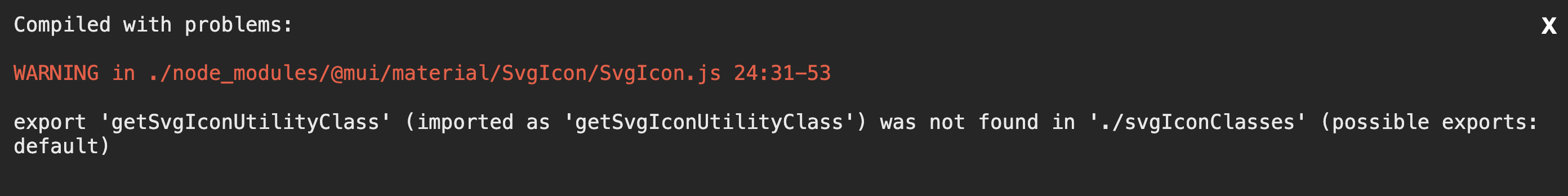 SvgIcon.js Warning on fresh MUI install · Issue #33600 · mui/material ... SvgIcon.js Warning on fresh MUI install · Issue #33600 · mui/material ...