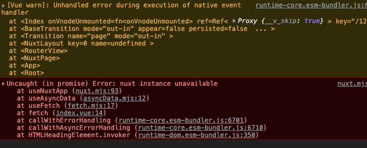 `useFetch` doesn't work when triggered it outside the setup function · Issue #12774 · nuxt/nuxt ...