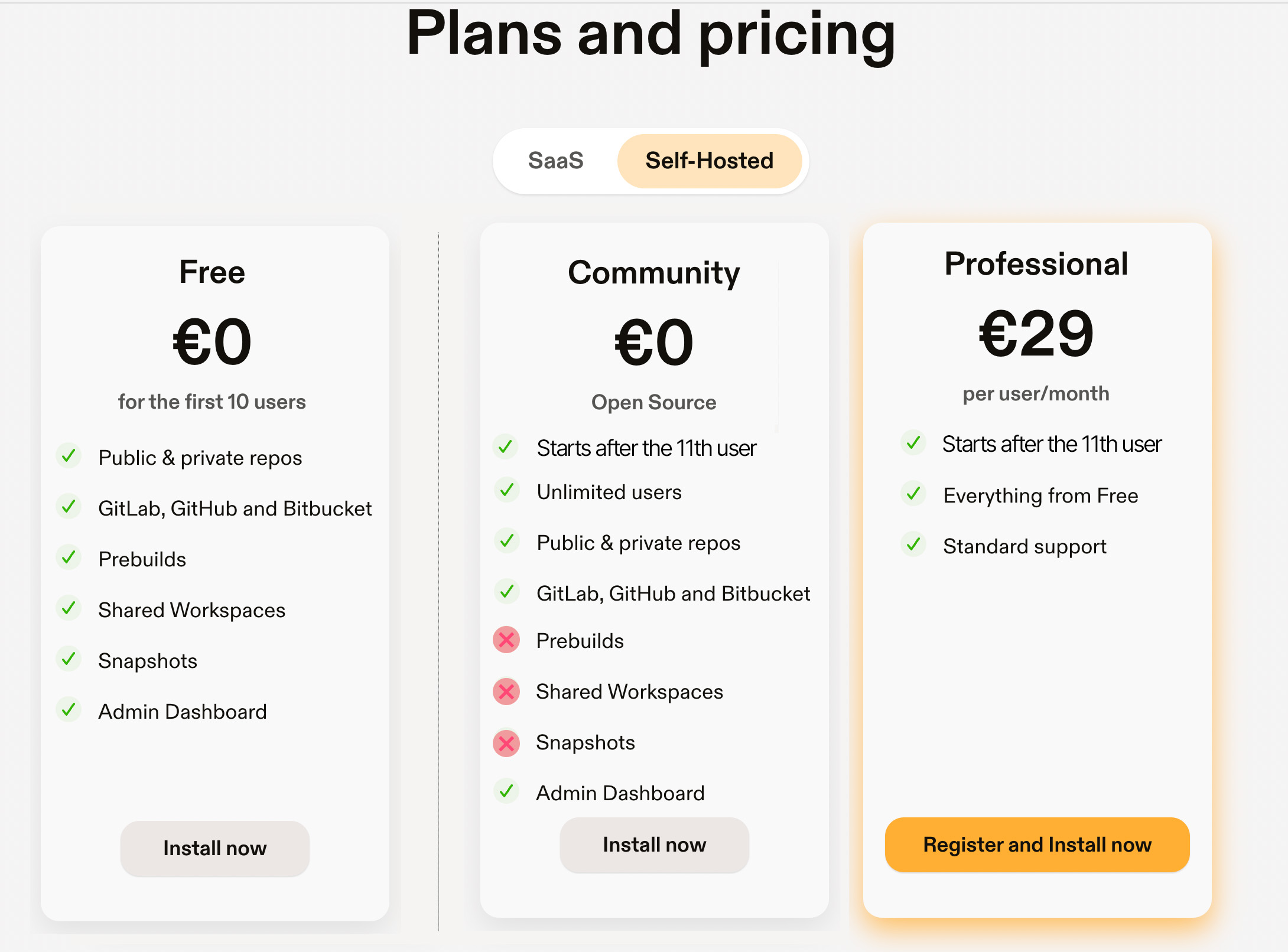 Clarify License Differences and Progression on Self-Hosted Pricing Page ...