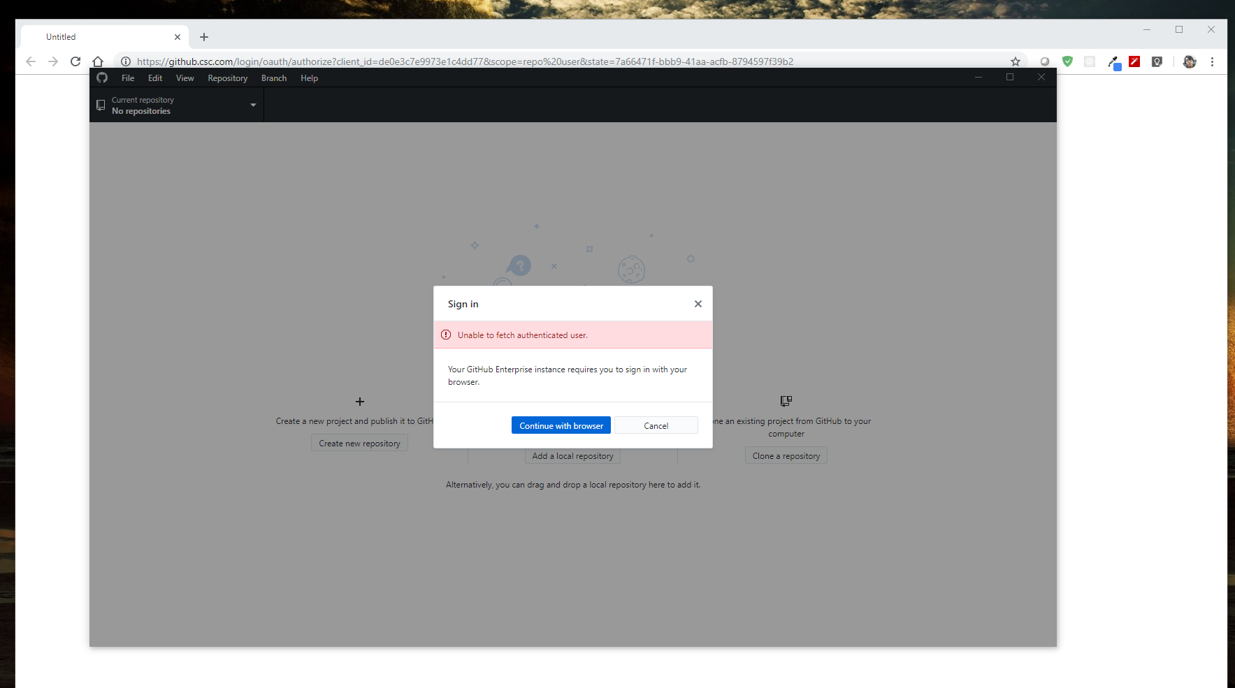 Failure to login · Issue #3125 · desktop/desktop · GitHub