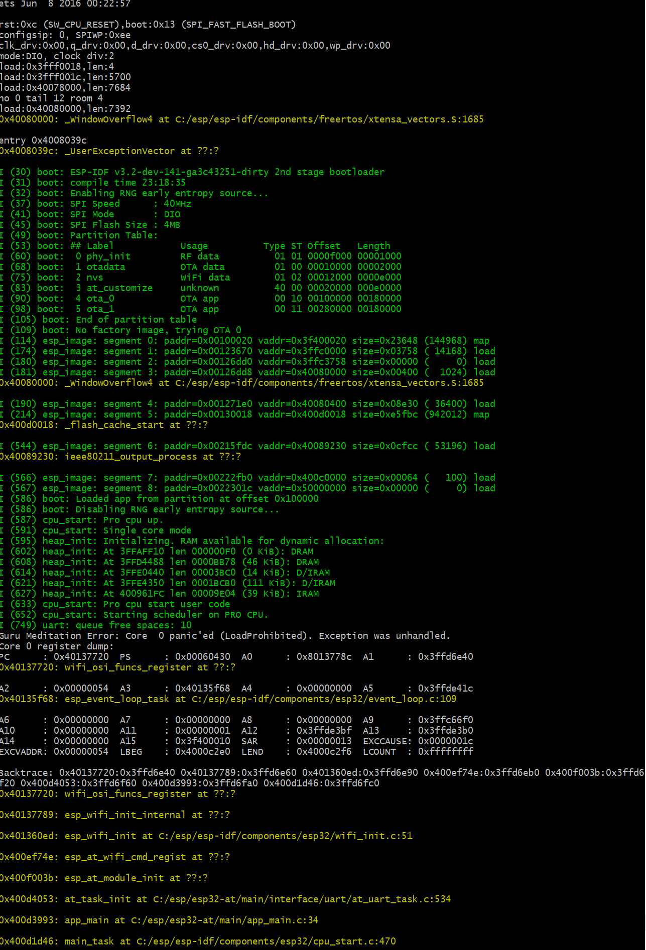 Esp32 At Rebooting Error · Issue 108 · Espressifesp At · Github 2856
