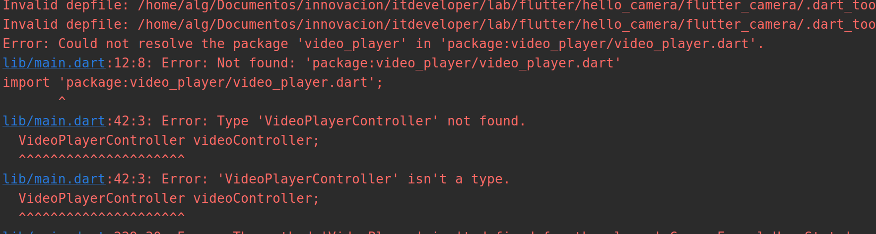 Camera | package video_player not found · Issue #746 · flutter/samples · GitHub