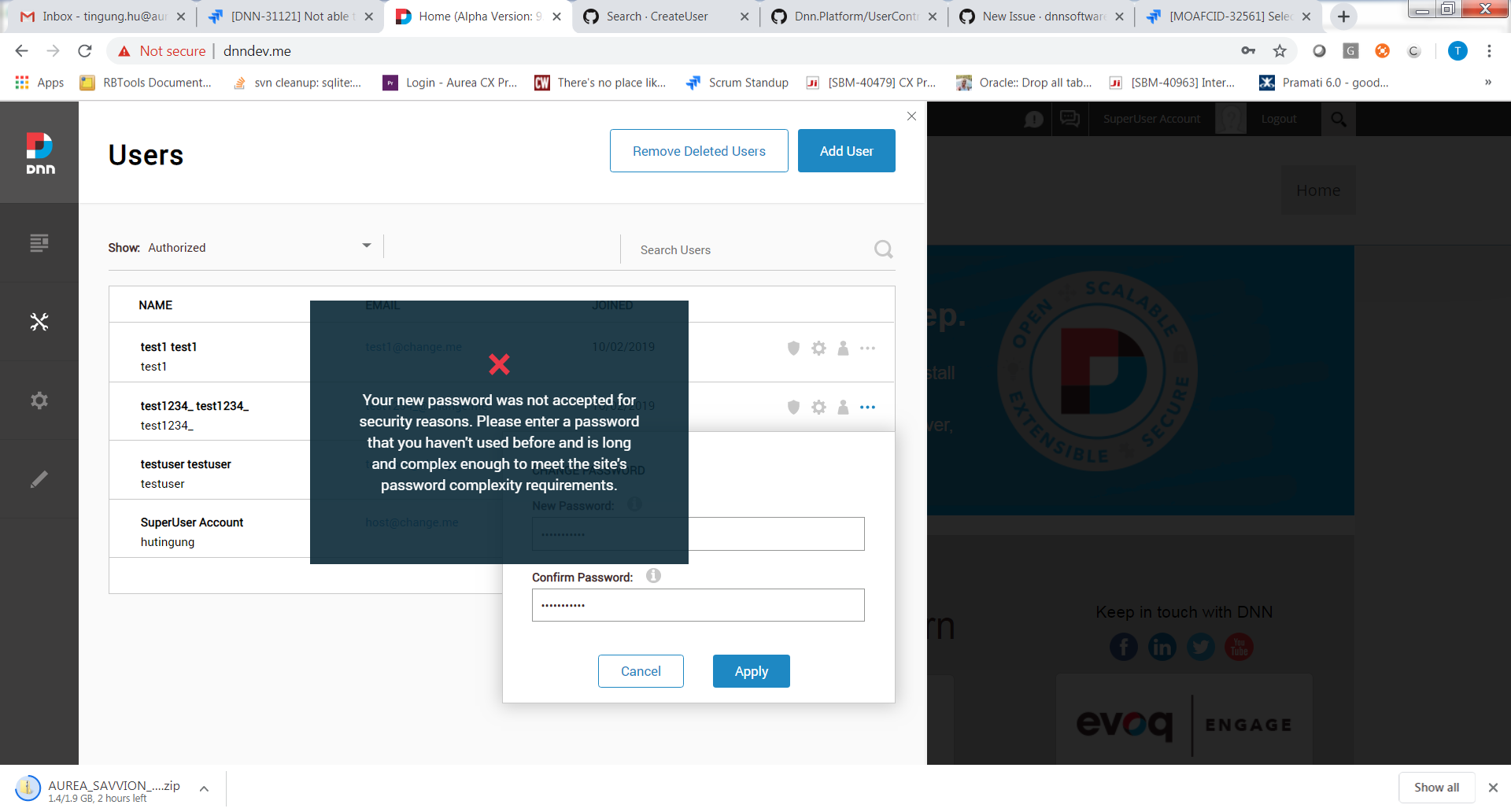 Not able to use '_' (Underscore) while updating the password · Issue #3058 · dnnsoftware/Dnn ...