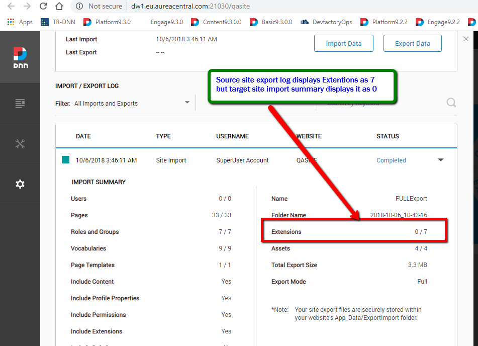 Processed count for import extension is showing 0 after import site is completed · Issue #3491 ...