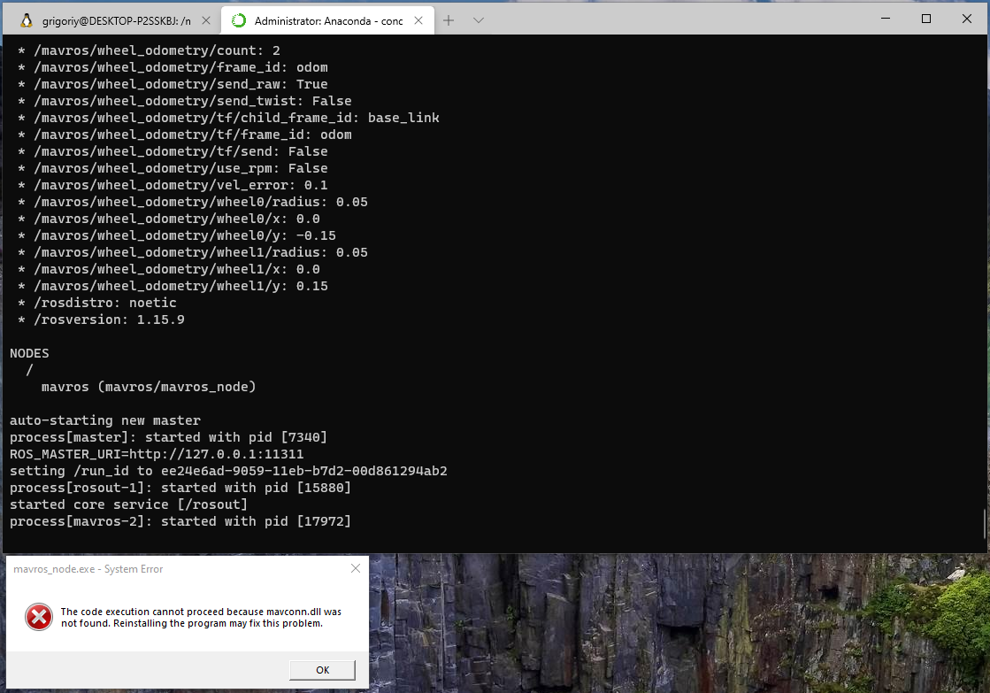 Problem with usage MAVROS on Windows · Issue #93 · RoboStack/ros-noetic · GitHub