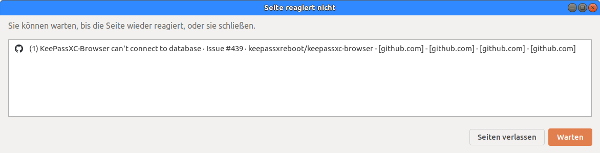 KeePassXC-Browser can't connect to database · Issue #439 · keepassxreboot/keepassxc-browser · GitHub