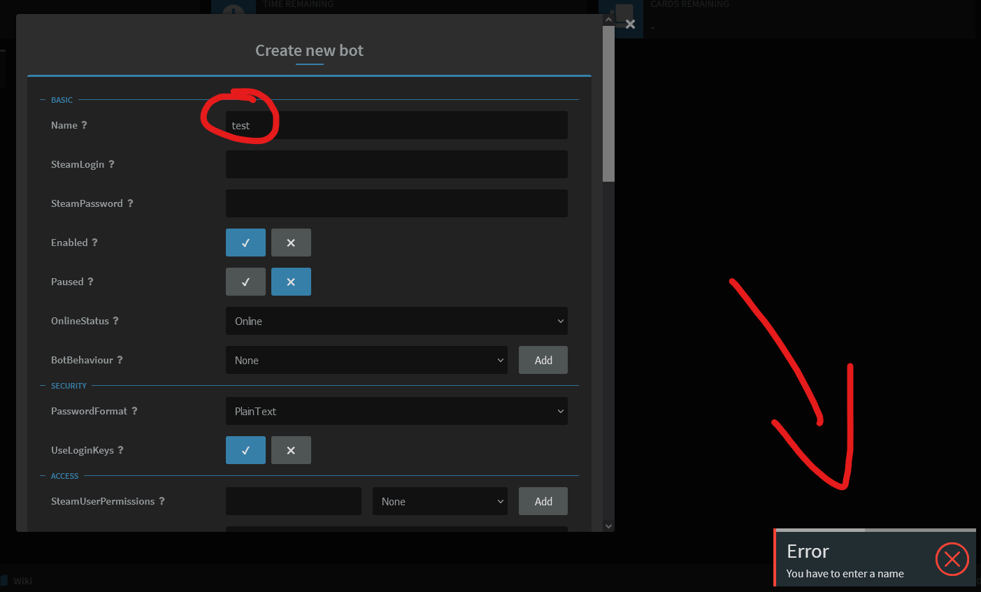 Cannot create bot via IPC · Issue #2373 · JustArchiNET/ArchiSteamFarm · GitHub