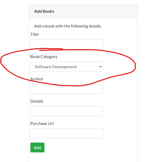 As an alumni, when adding a new book, I want to be able to choose the book's category · Issue ...