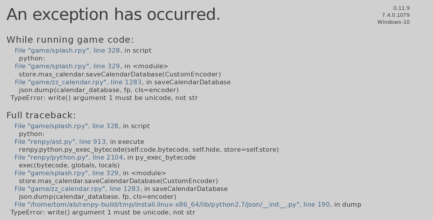 [7.4 Bug] Writing to open files raises exception · Issue #2543 · renpy ...