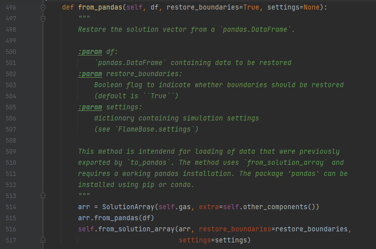 1D Flame to/from pandas dataframe · Issue #1235 · Cantera/cantera · GitHub