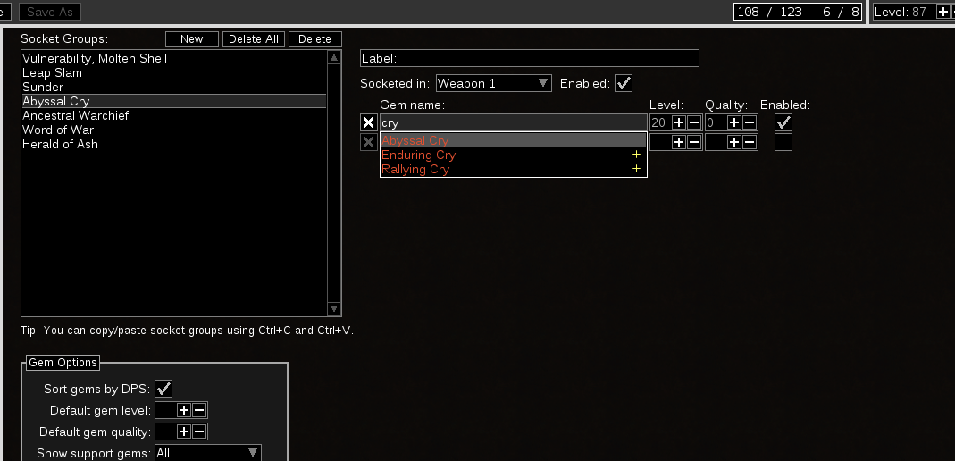 Many Warcry's missing in skills section · Issue #2063 · Openarl/PathOfBuilding · GitHub